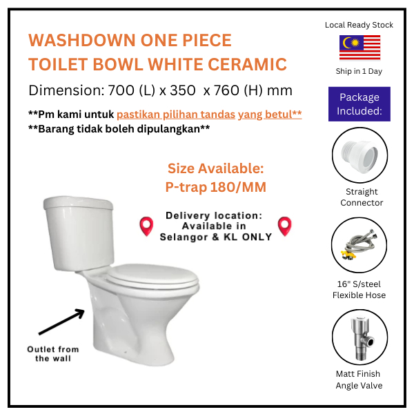 P Trap Water Closet P-Trap Close Coupled WC Full Set Gloss White Tandas ...