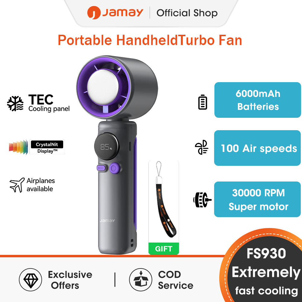 JAMAY Portable Handheld Turbo Fan High Speed kipas mini fan cooler 100 ...