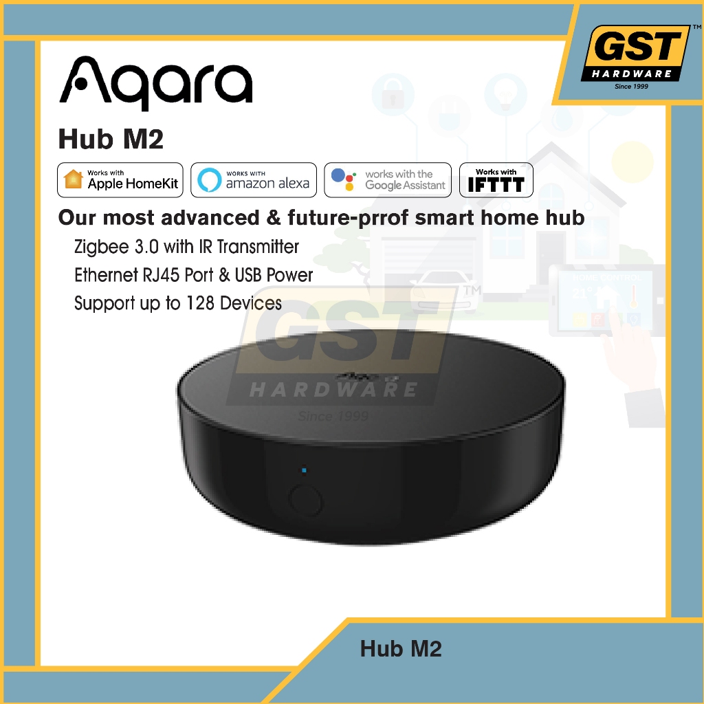 Aqara M2 Hub Gateway Zigbee 3.0 Dual Wi-Fi Antenna IR Transmitter Built ...