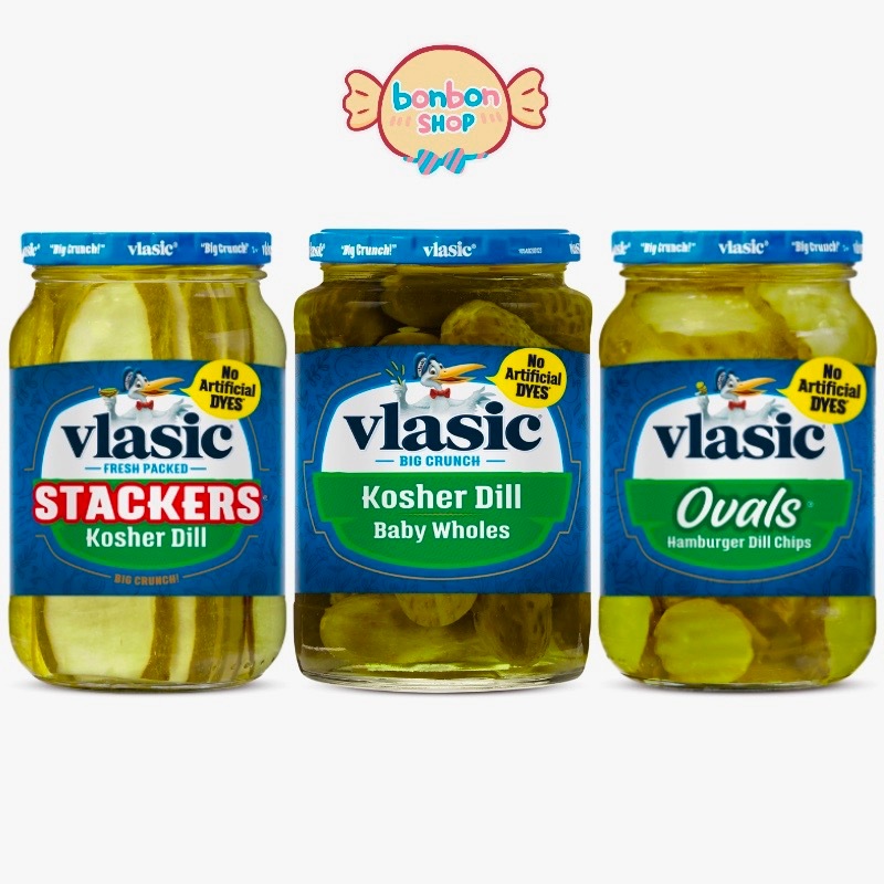Vlasic Dill Pickle Sandwich Stackers / Dill Baby Whole Pickles / Dill ...