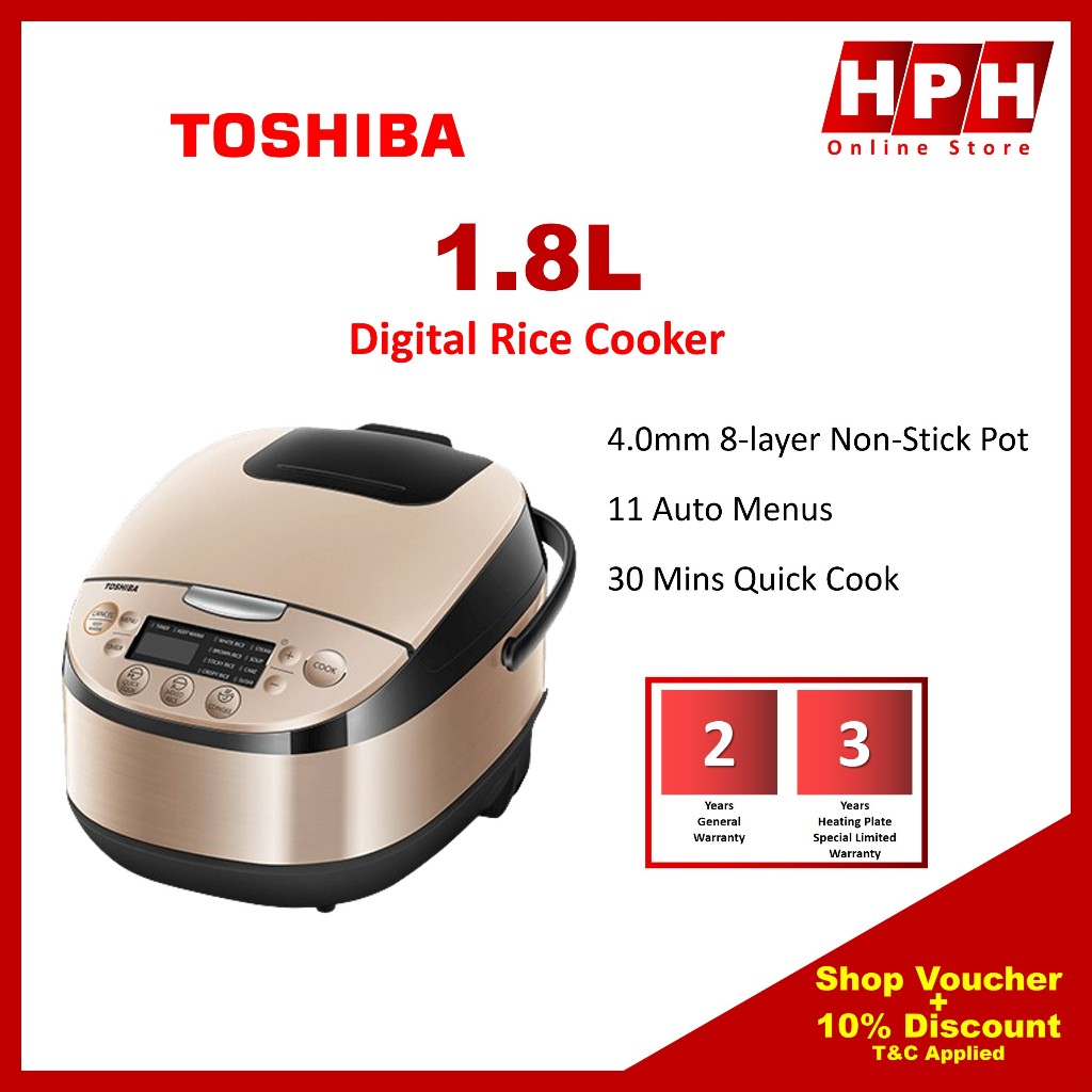 Toshiba Digital Rice Cooker (1.8L) RC-18DR1NMY Periuk Nasi 智能电饭煲 1.8L ...