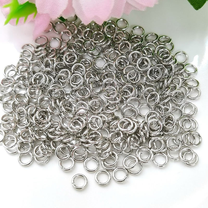 4mm-10mm Rhodium White K Open Ring Jump Ring Split Ring Connector DIY ...