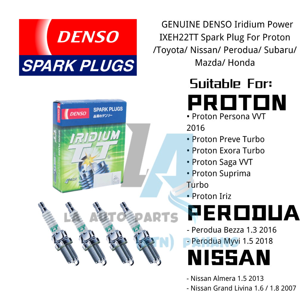 GENUINE DENSO Iridium Power IXEH22TT Spark Plug For Proton /Toyota ...