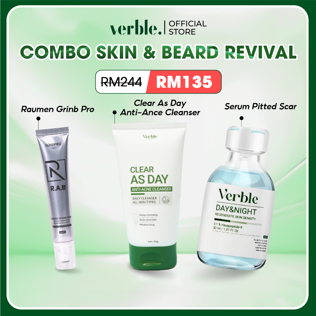 VERBLE Combo Skin & Beard Revival Serum Pitted Scar Scar Removal ...
