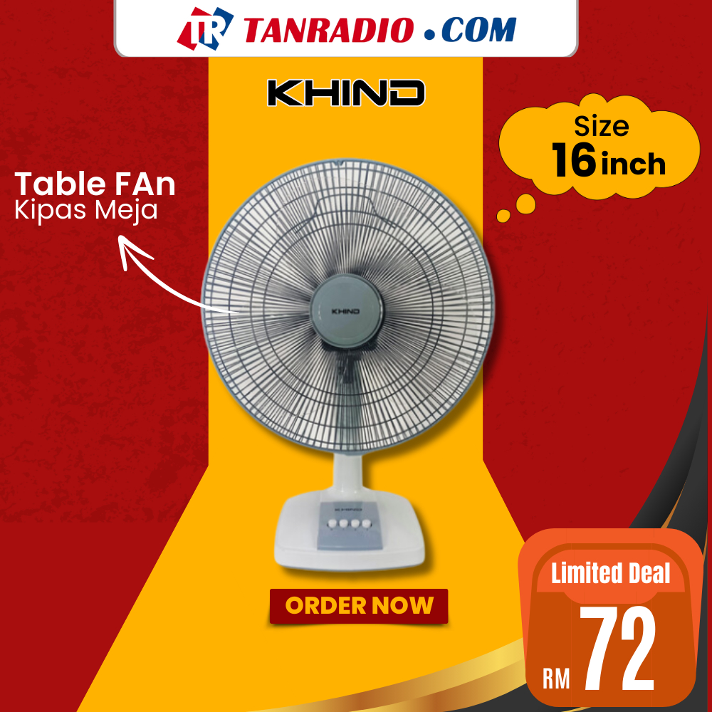 Khind Kipas Angin Meja 16" Table Fan 3 Blade TF166 桌扇 | Shopee Malaysia