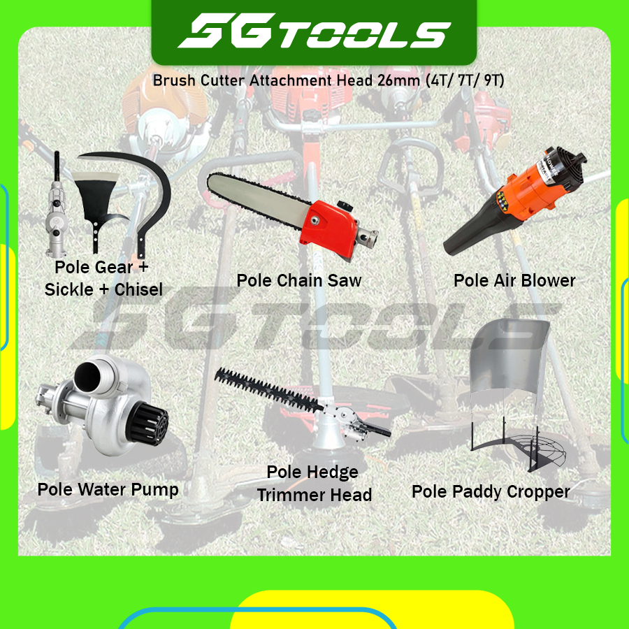 BRUSH CUTTER ATTACHMENT HEAD 26MM (4T /7T /9T) /ATTACHMENT TOOLS /MESIN ...
