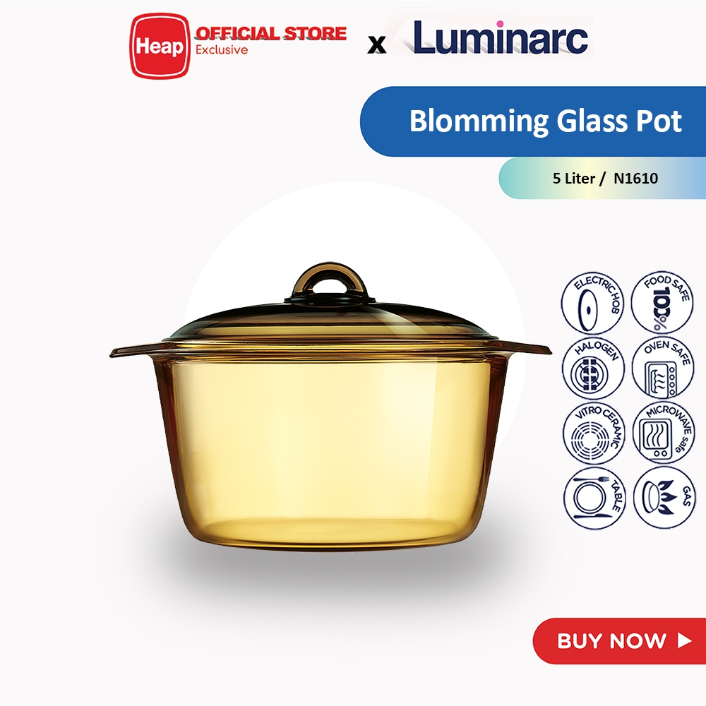 Luminarc Amber Vitro Glass Casserole Pot - (5 Liter) [Model: N1610 ...