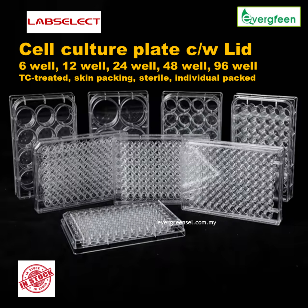 6 well/12 well/24 well/48 well/96 well Cell culture plate c/w Lid , TC ...