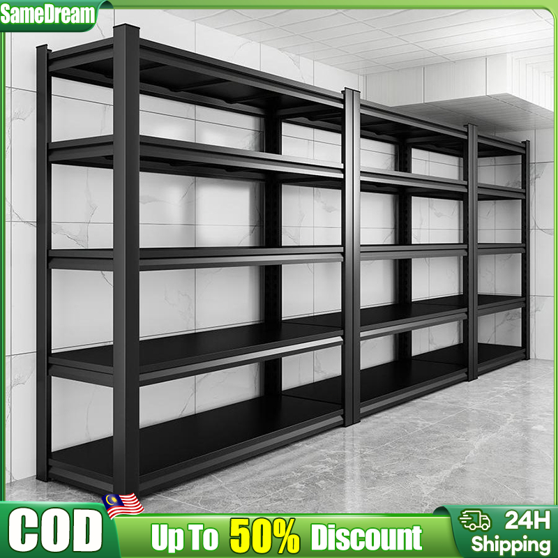 ⚡【Adjustable】5/6 Tier Metal Boltless Rack Bertingkat Home kitchen Store ...