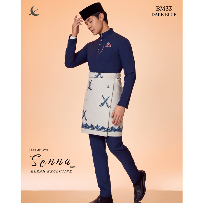 Elrah Exclusive Senna 2025 - Dark Blue Free Gift + Butang + Sampin ...