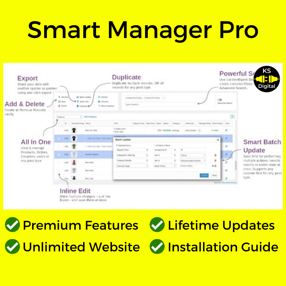 [Latest] Smart Manager Pro - WooCommerce Product Management (Free ...