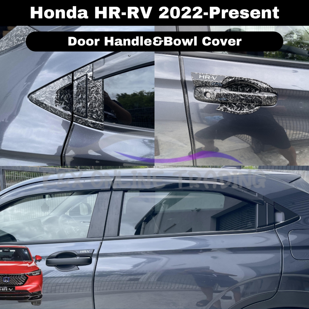 Honda HR-V HRV RV 2022-2025+ Carbon Trim/Glossy Black Door Handle Cover ...