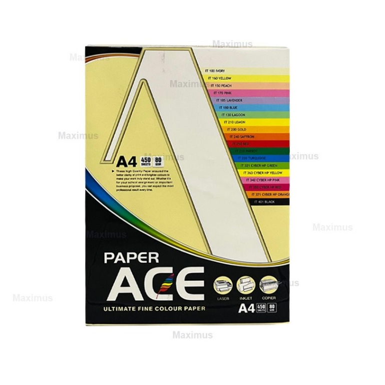 Uni Ace A4 Color Paper/Kertas Warna A4 80gsm 450 sheets | Shopee Malaysia