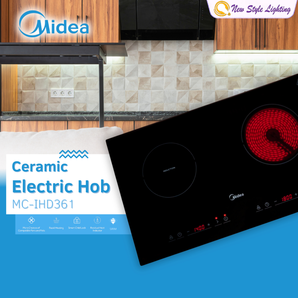 Midea MC-IHD361 2 Burner Child Lock Auto Cut Off SIRIM Built-In ...