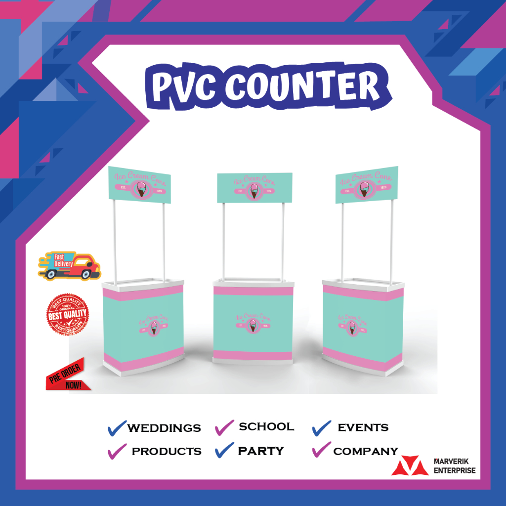 (FREE DESIGN) PVC Counter booth / PVC Portable Booth Counter ...