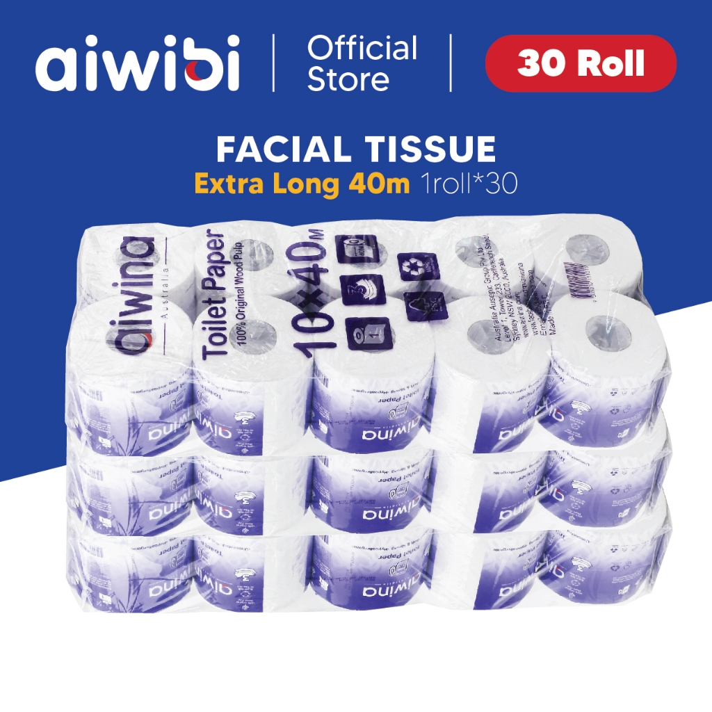 Aiwina Smooth Feel Extra Long Toilet Paper (40m x 30Roll) | Shopee Malaysia