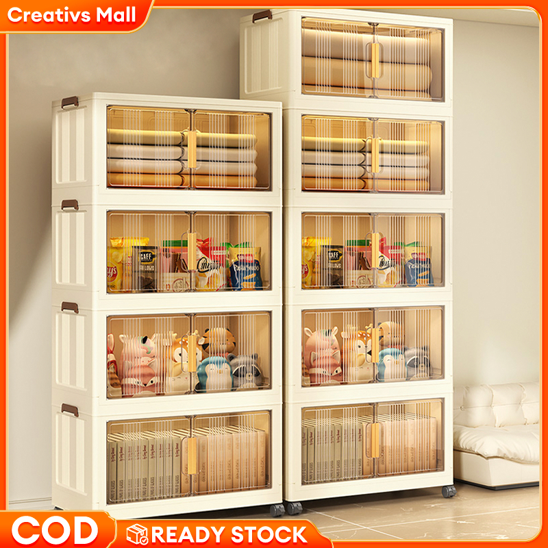 Cabinet Drawer Cabinet Storage Stackable Foldable Storage Box with 2 ...