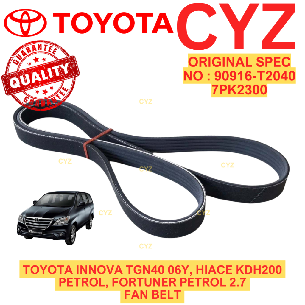 Fan Belt TOYOTA INNOVA TGN40 06Y, HIACE KDH200 PETROL, FORTUNER PETROL ...