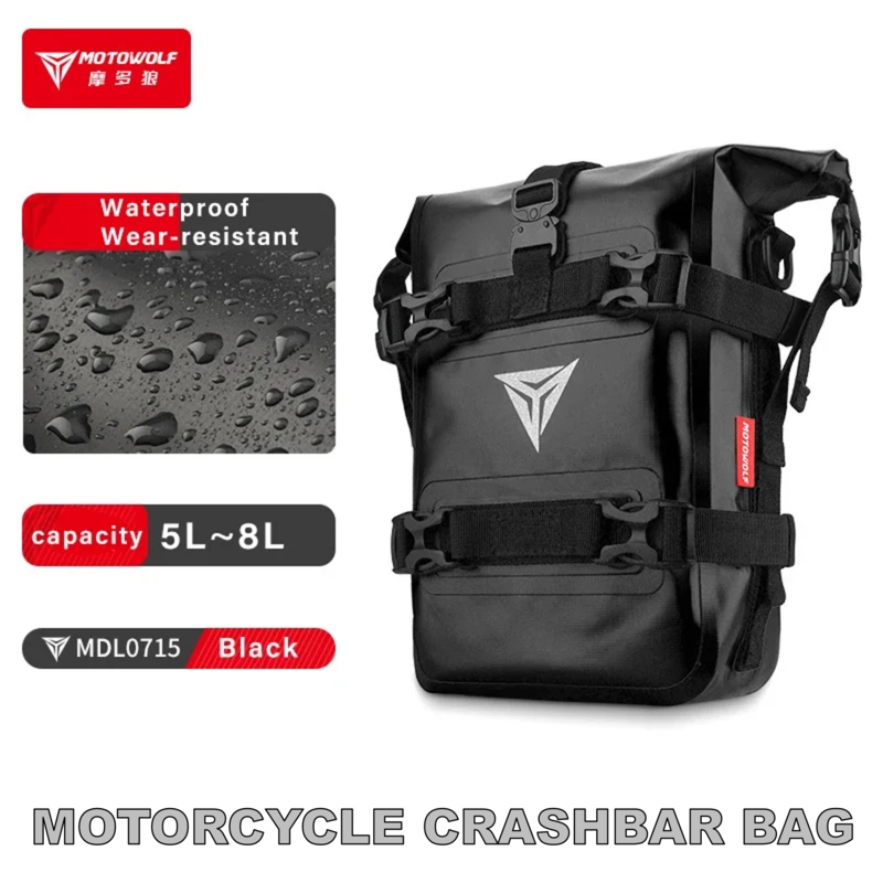 MOTOWOLF BUMPER BAG MDL0715 MOTORCYCLE CRASH BAR BAG WATERPROOF SIDE ...