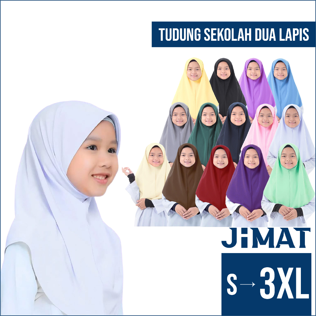 Tudung Sekolah Dua Lapis Koshibo Licin | Baju Sekolah | School Uniform ...