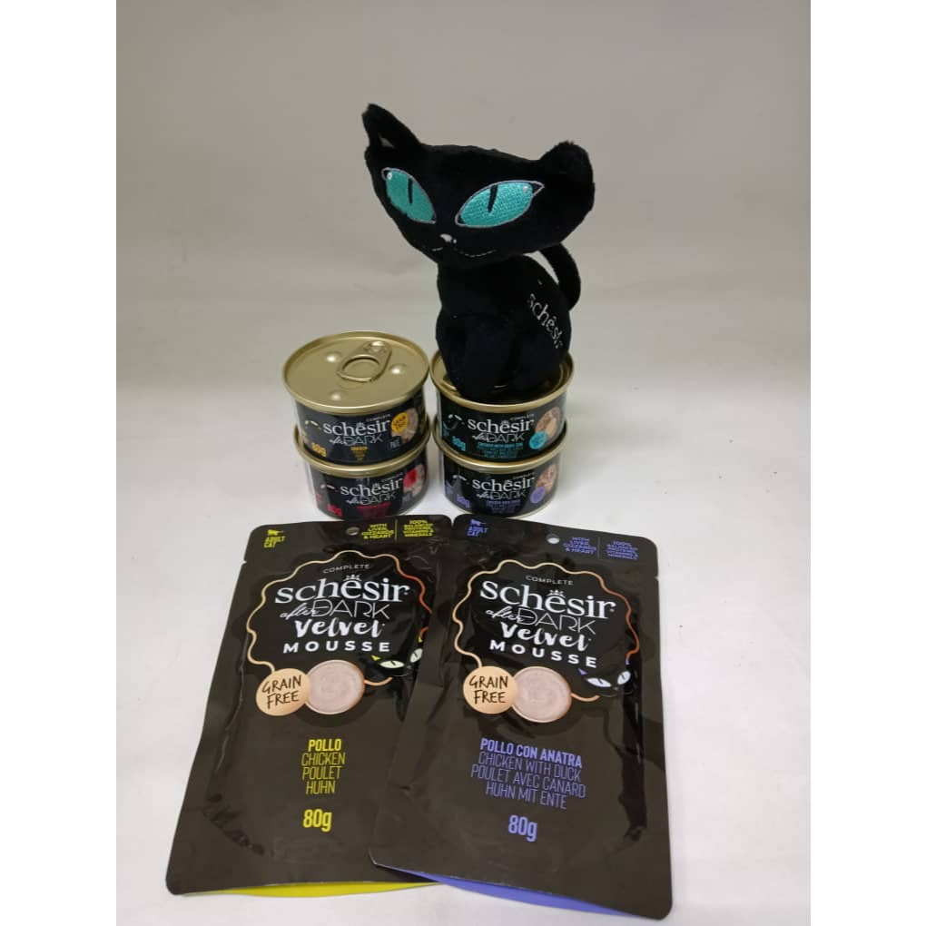TRAIL PACK LIMITED QTY - SCHESIR AFTER DARK COMPLETE WET FOOD ASSORTED FLAVOUR (FREE 1 TOY ...