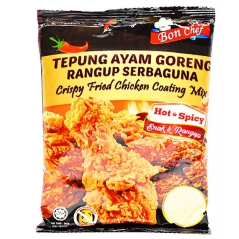 Bon Chef Halal Hot & Spicy Crispy Fried Chicken Coating Mix Flour 200g ...