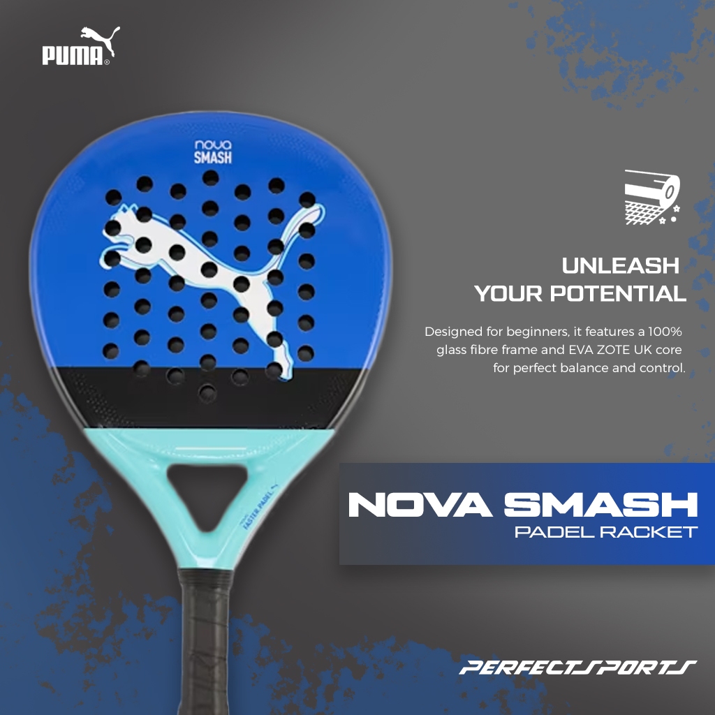 PUMA NOVA SMASH Padel Racket Black/Vivid Blue | Shopee Malaysia