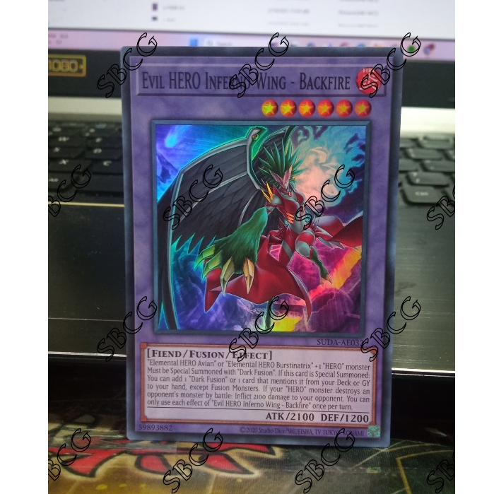 Supreme Darkness ( "Evil HERO Inferno Wing - Backfire" ) SUDA - AE032 ...