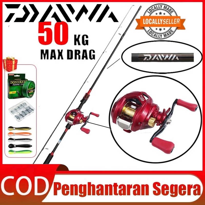 DAIWA Fishing Rod Set Casting Joran Pancing Set Mesin Casting Reel ...