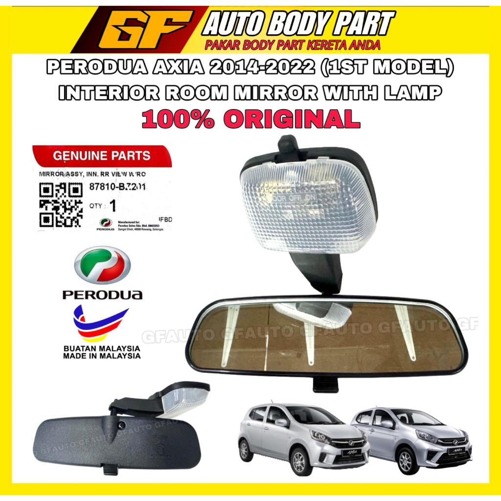 100% ORIGINAL PERODUA AXIA 2014-2022 (1st MODEL) INTERIOR ROOF MIRROR ...