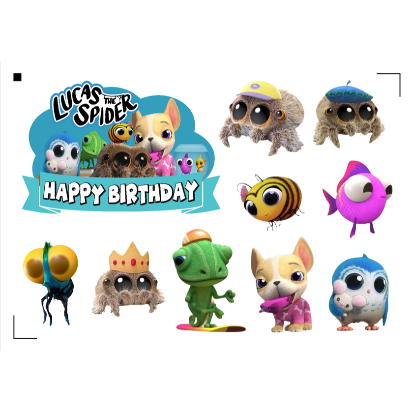 Lucas the Spider Happy Birthday Decoration Set Cake Topper for Birthday ...