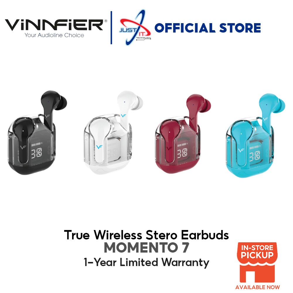 VINNFIER MOMENTO 7 TRUE WIRELESS STEREO EARBUDS WITH LED DISPLAY BUILT IN MIC TOUCH CONTROL ...