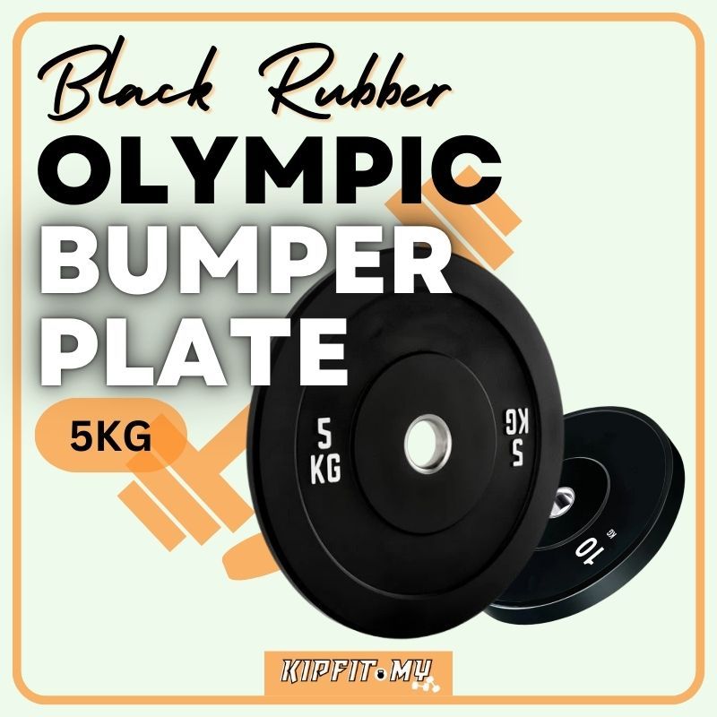 Black Olympic Weight Plate 5kg 1piece – Full Rubber, Large Hole Design ...