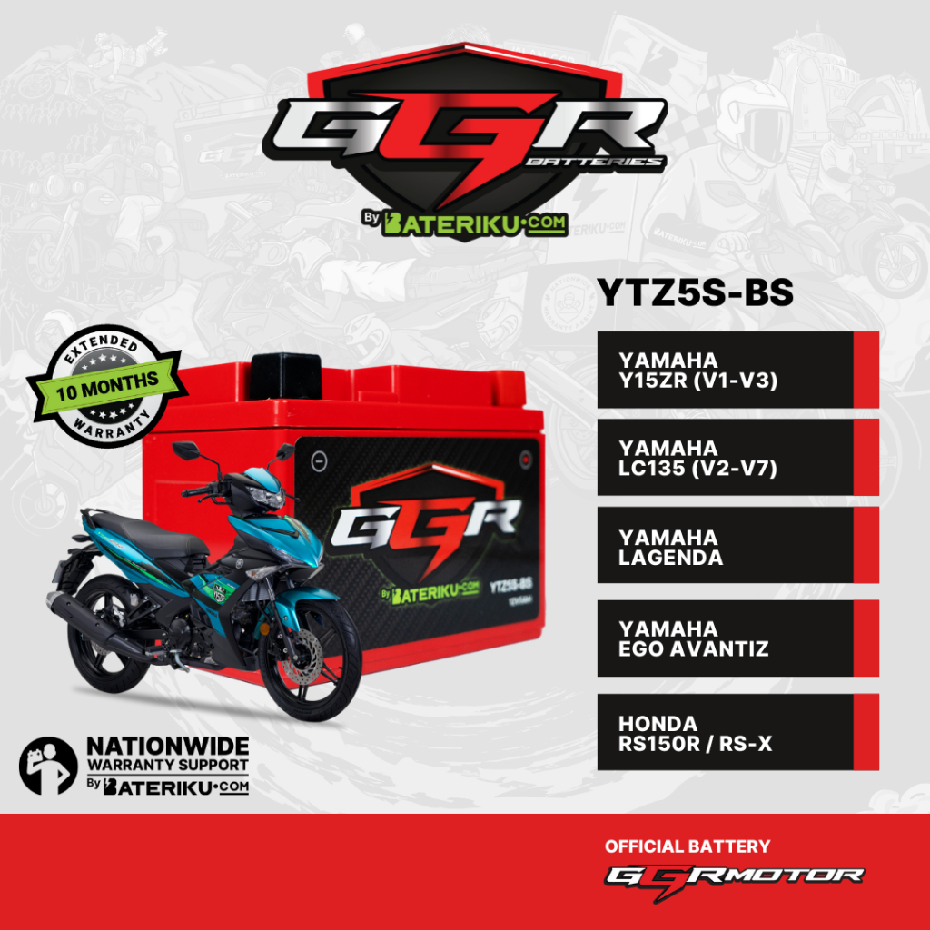 BATERI MOTOR | YTZ5S-BS | MF | GGR X BATERIKU | MOTORCYCLE BATTERY ...