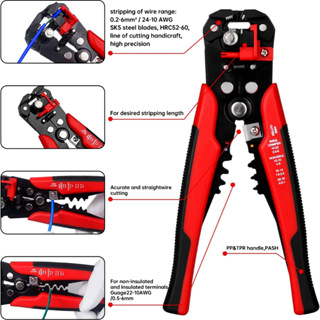 1 piece of 5-in-1 multifunctional wire stripper, 8-inch automatic wire ...