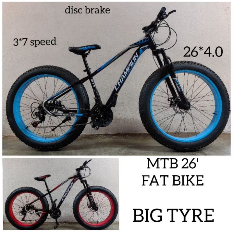 FAT BIKE BASIKAL DEWASA MOUNTAIN BIKE OFF ROAD 26' TAYAR BESAR 3*7 ...
