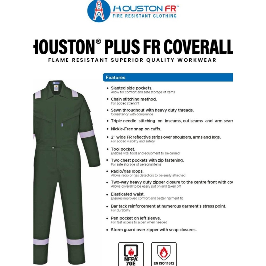 HOUSTON PLUS FR COVERALL DARK GREEN | Shopee Malaysia