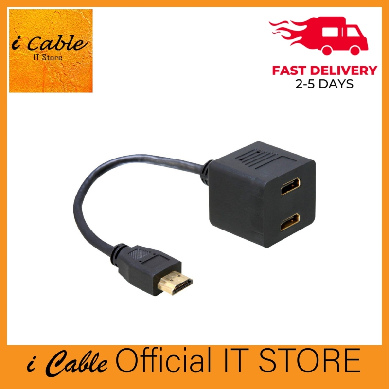 (Ready Stock) i Cable Full HD 1080p HDMI Splitter HDMI (Male) to 2 x ...