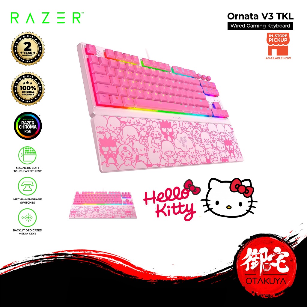 【7.7 SALE】RAZER Ornata V3 Tenkeyless Hello Kitty and Friends Edition ...