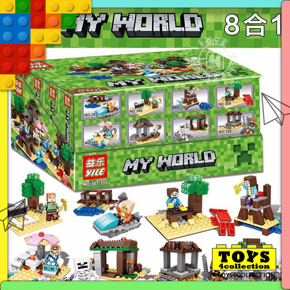 (8 Box) My World Minecraft Building Blocks Toys DIY Gift Set 我的世界 ...