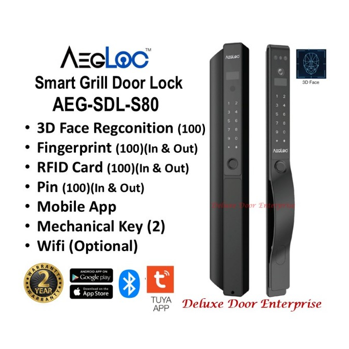 AEGLOC Kunci Electronik AEG-SDL-S80 Kunci Digital Grille S80 Kunci ...