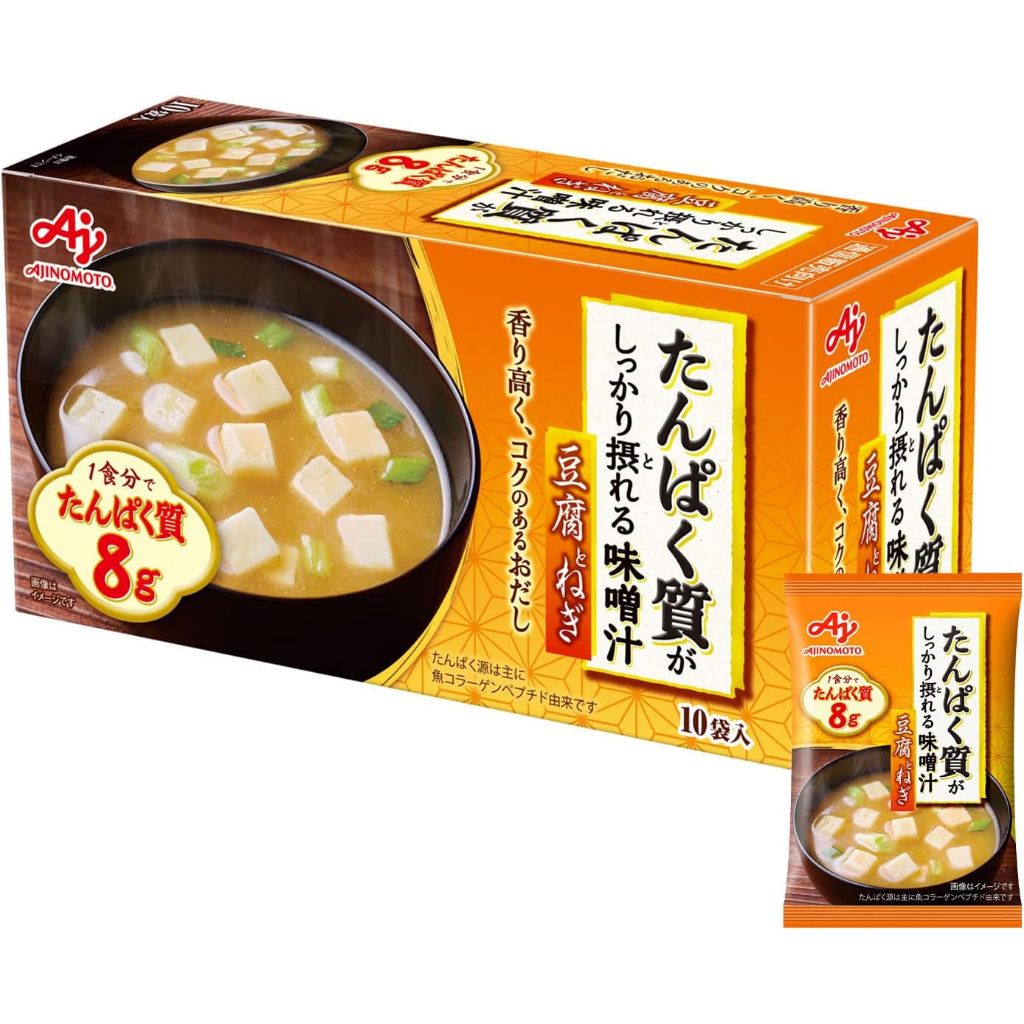 《AJI-NO-MOTO》【 Protein-rich Miso Soup】 Tofu and Spring Onion 15.9g x ...