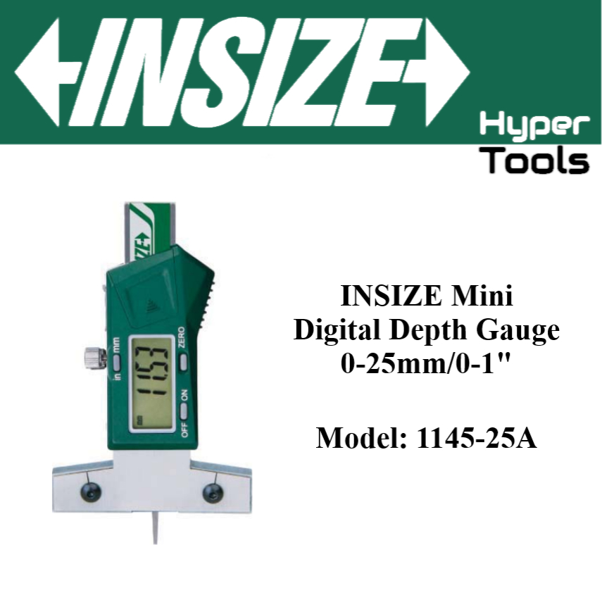 INSIZE Mini Digital Depth Gage / Mini Digital Depth Gauge 0-25mm (0-1 ...