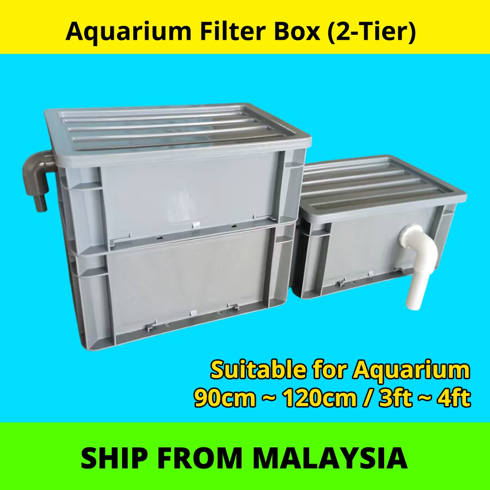 Aquarium Filter Box 2-Tier Extended Box 2T2C Filter Box Fish Tank Top ...