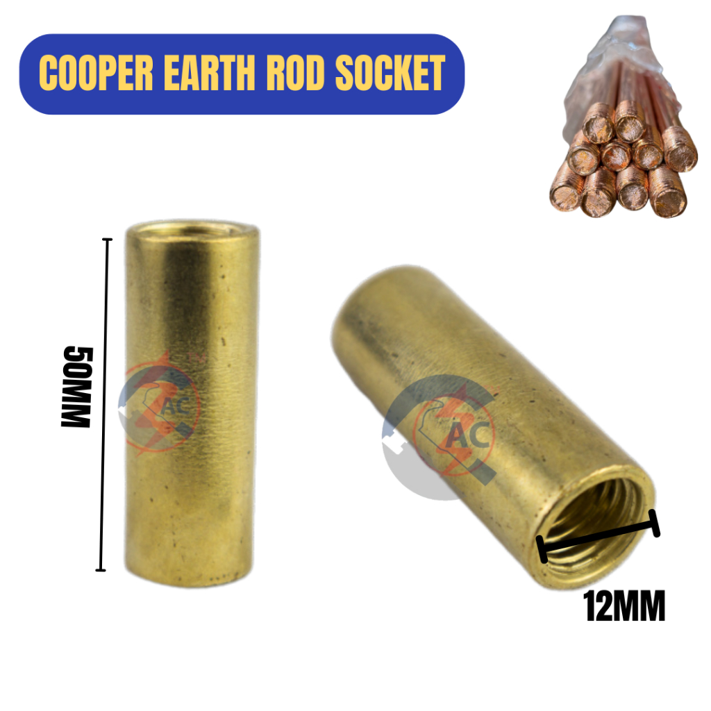 Copper Earth Rod Socket | Joint | Coupling | Copper Rod Link | Copper ...
