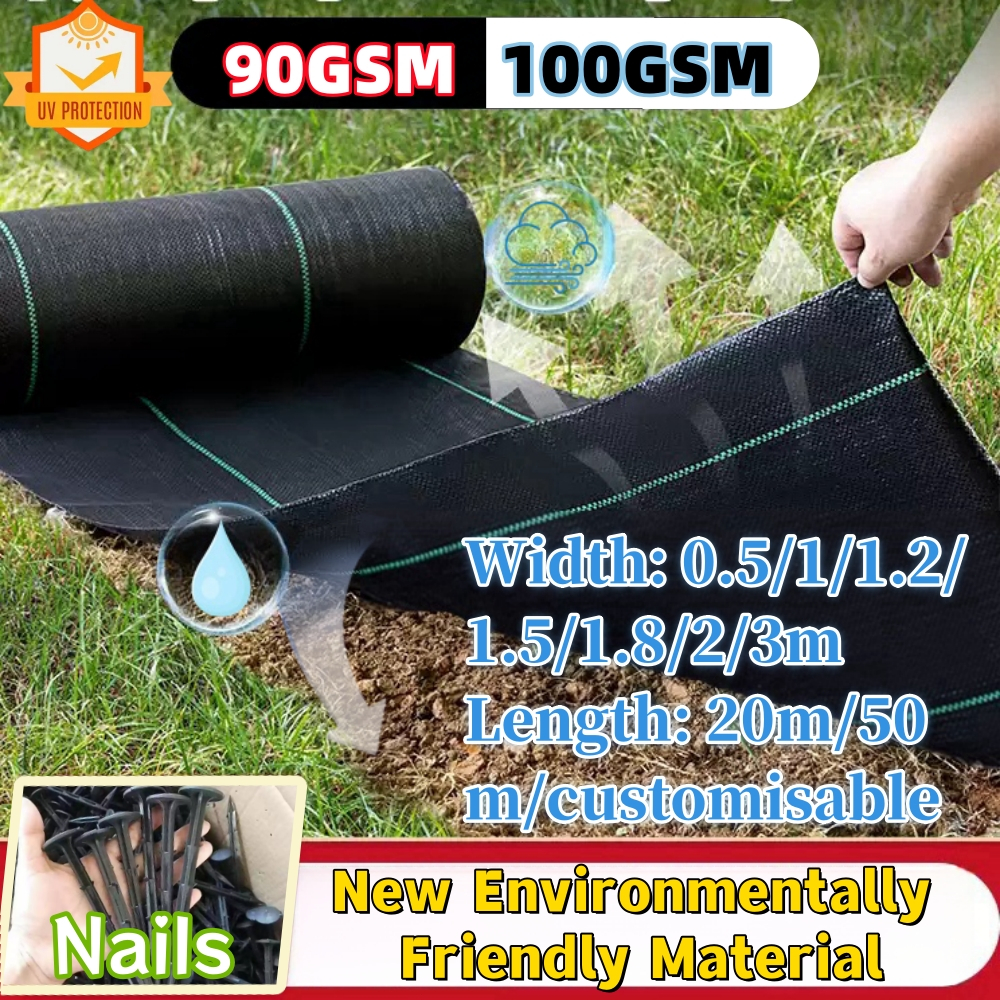 Weedmat 90GSM/100GSM Weed Mat Heavy Duty Plastik Penutup Weedtex Lebar ...