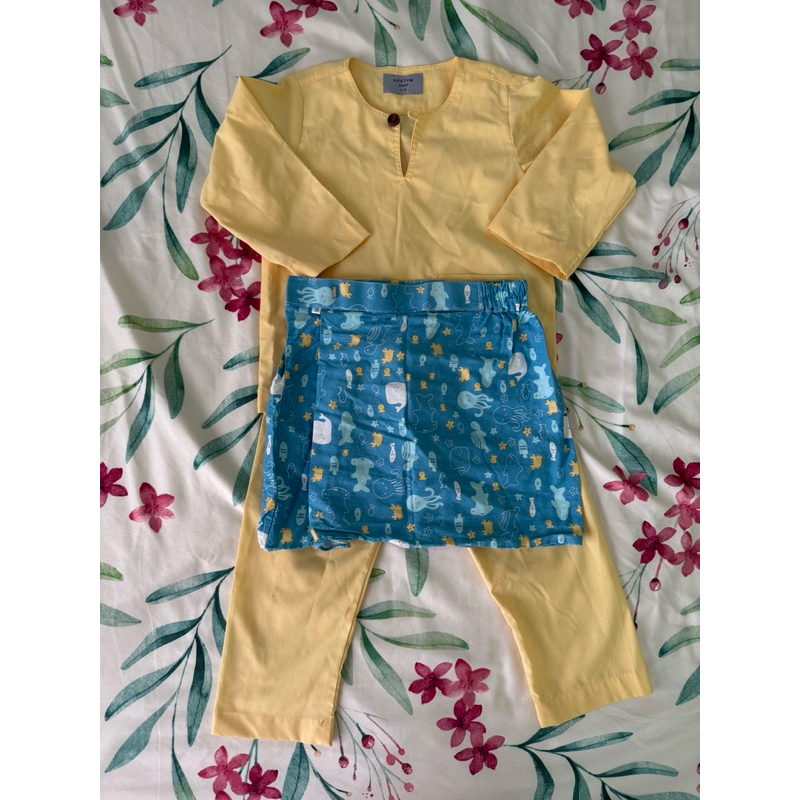 Baju Raya Khatam Budak Free Sampin (Preloved) | Shopee Malaysia