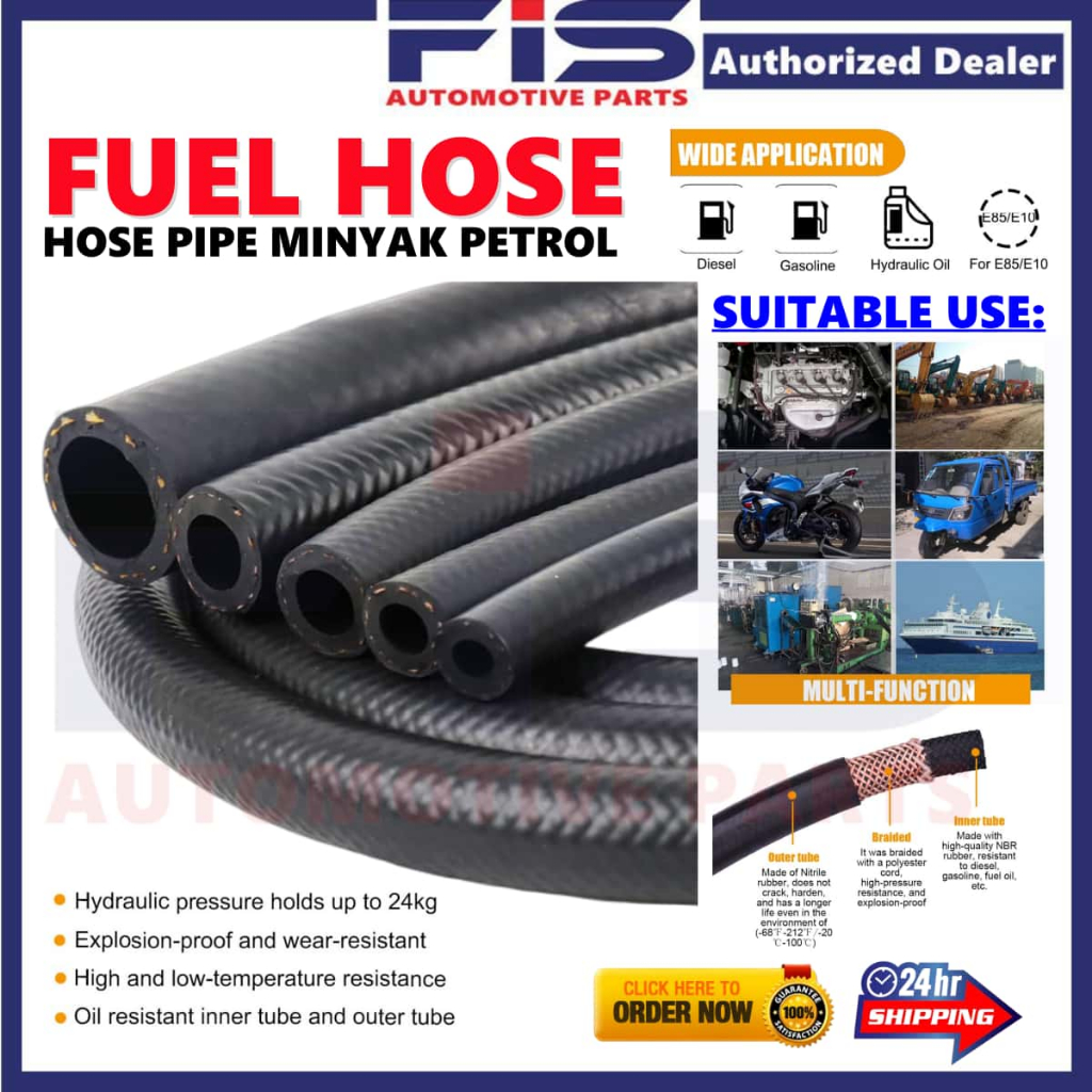 FIS Fuel Line NBR Rubber Double Layer Water Air Hydraulic Diesel Hose ...