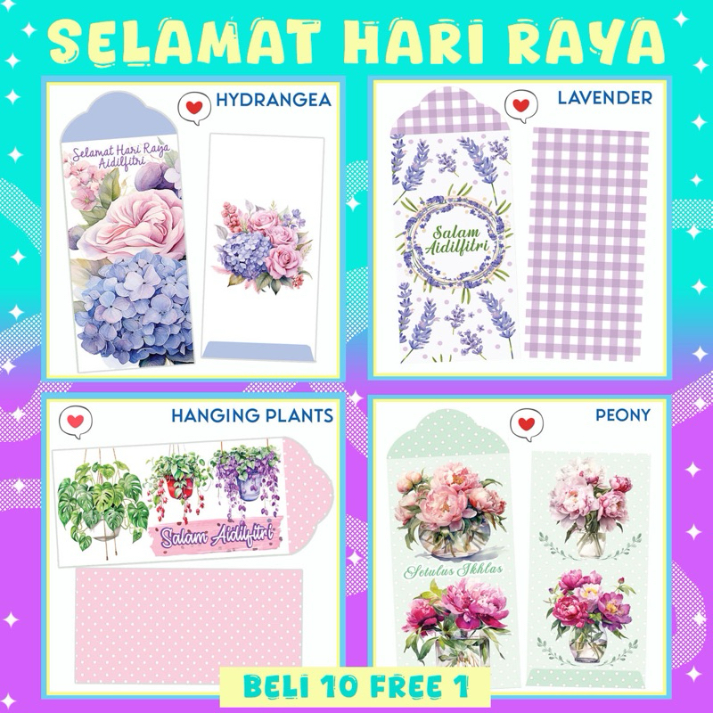 SAMPUL RAYA PASTEL COMEL CUTE 5 KEPING SEPEKET | Shopee Malaysia