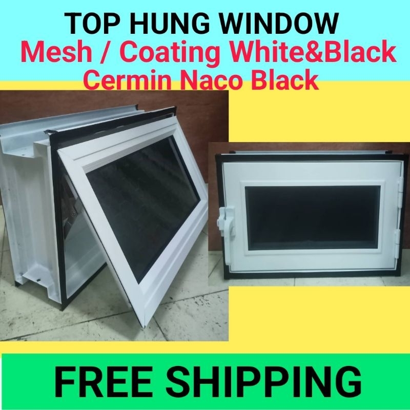 Top Hung Mesh 1ft x 2ft Toilet Window (Black Coating & White Coating ...